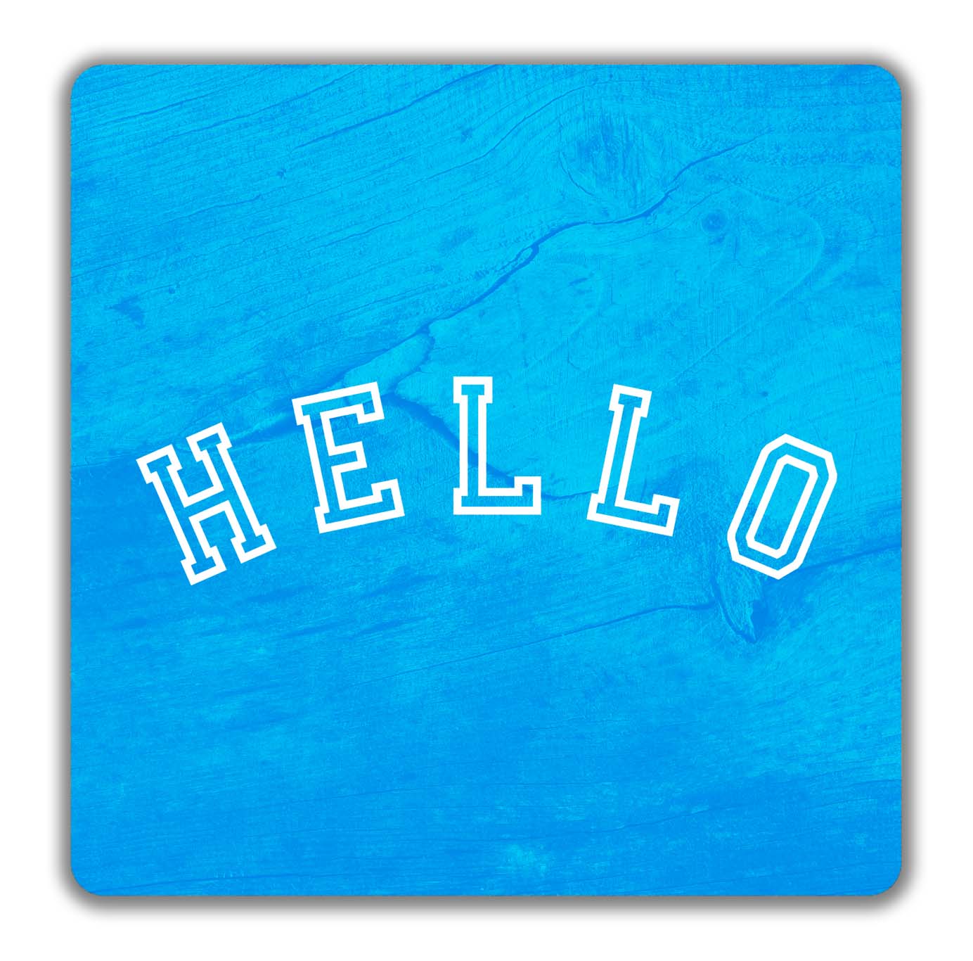 Arched Hello 2 Pack Drinks Coasters Greet a Person Say Hi Gift - 9cm x ...