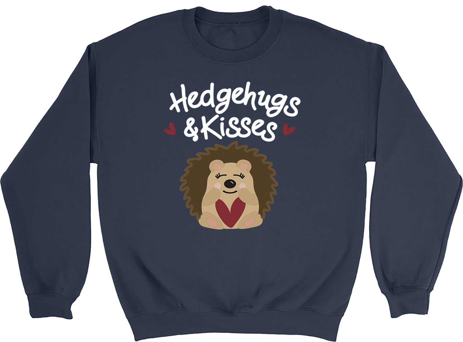 Hedgehog Sweatshirt Mens Womens Hedgehugs and Kisses Pet Lover Gift ...